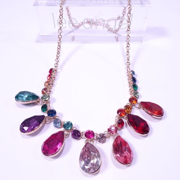 Neiman Marcus | Jewelry | Neiman Marcus Lee Angel Rainbow Rock Candy Teardrop Gemstone Necklace ...